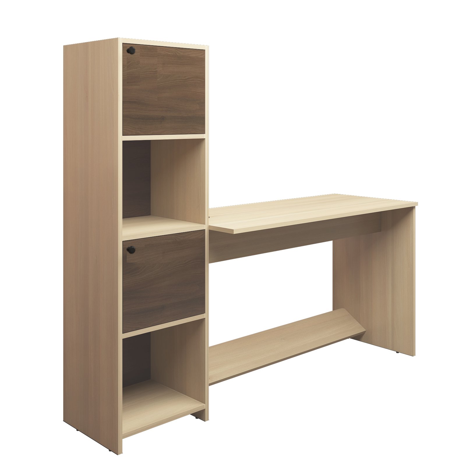 Duocia Study Table with Cabinet and Open Storage (Color - Acacia ...