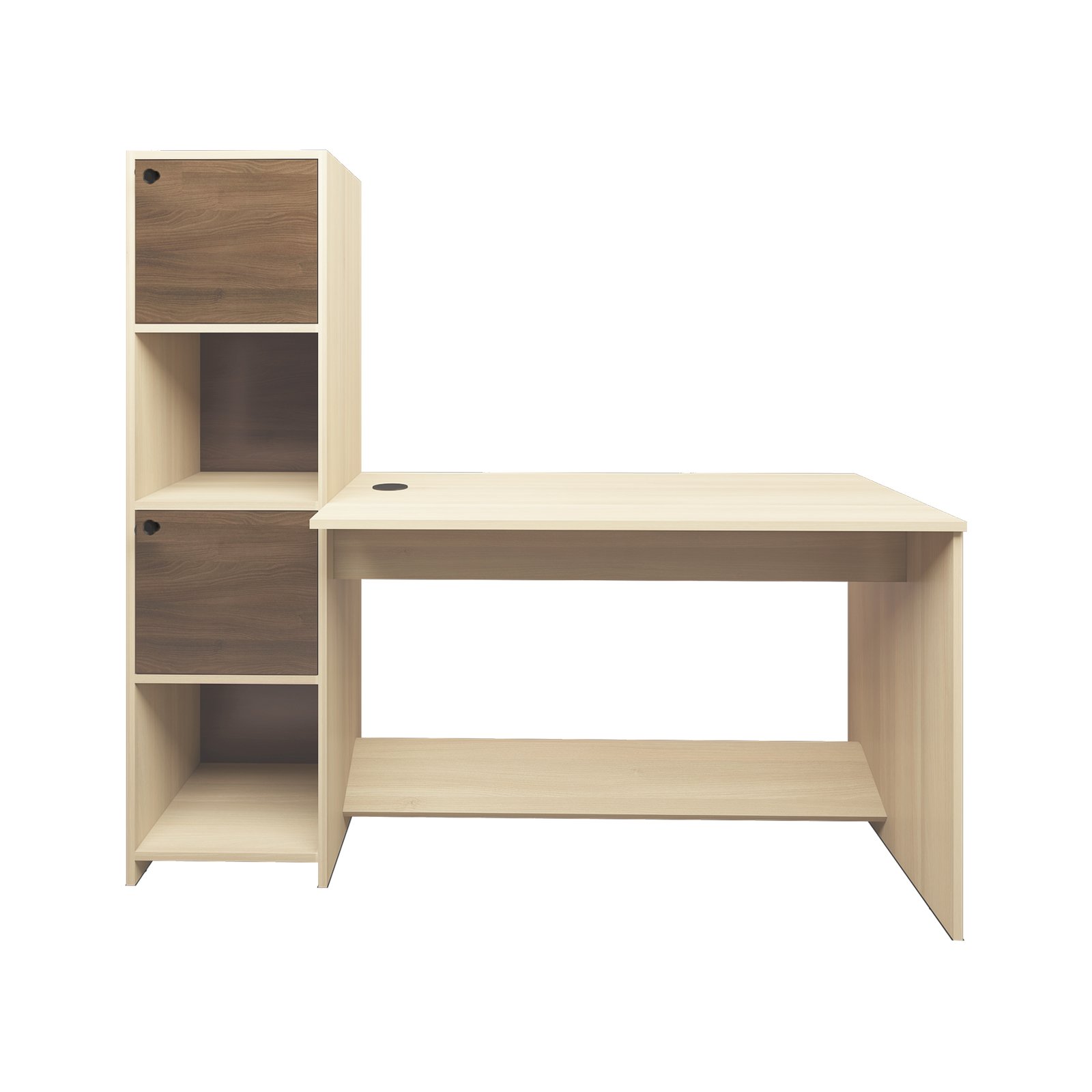 Duocia Study Table with Cabinet and Open Storage (Color - Acacia ...