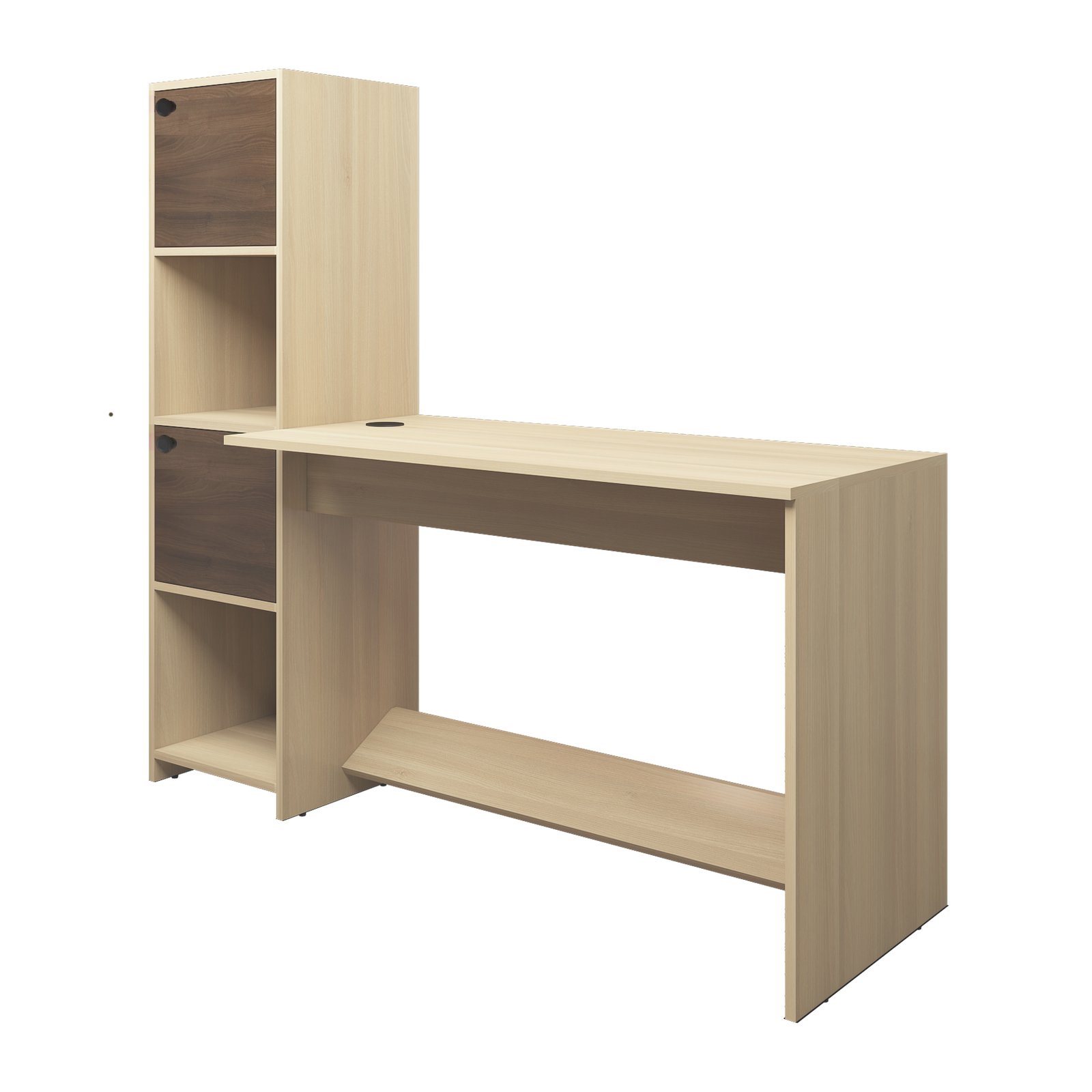 Duocia Study Table with Cabinet and Open Storage (Color - Acacia ...