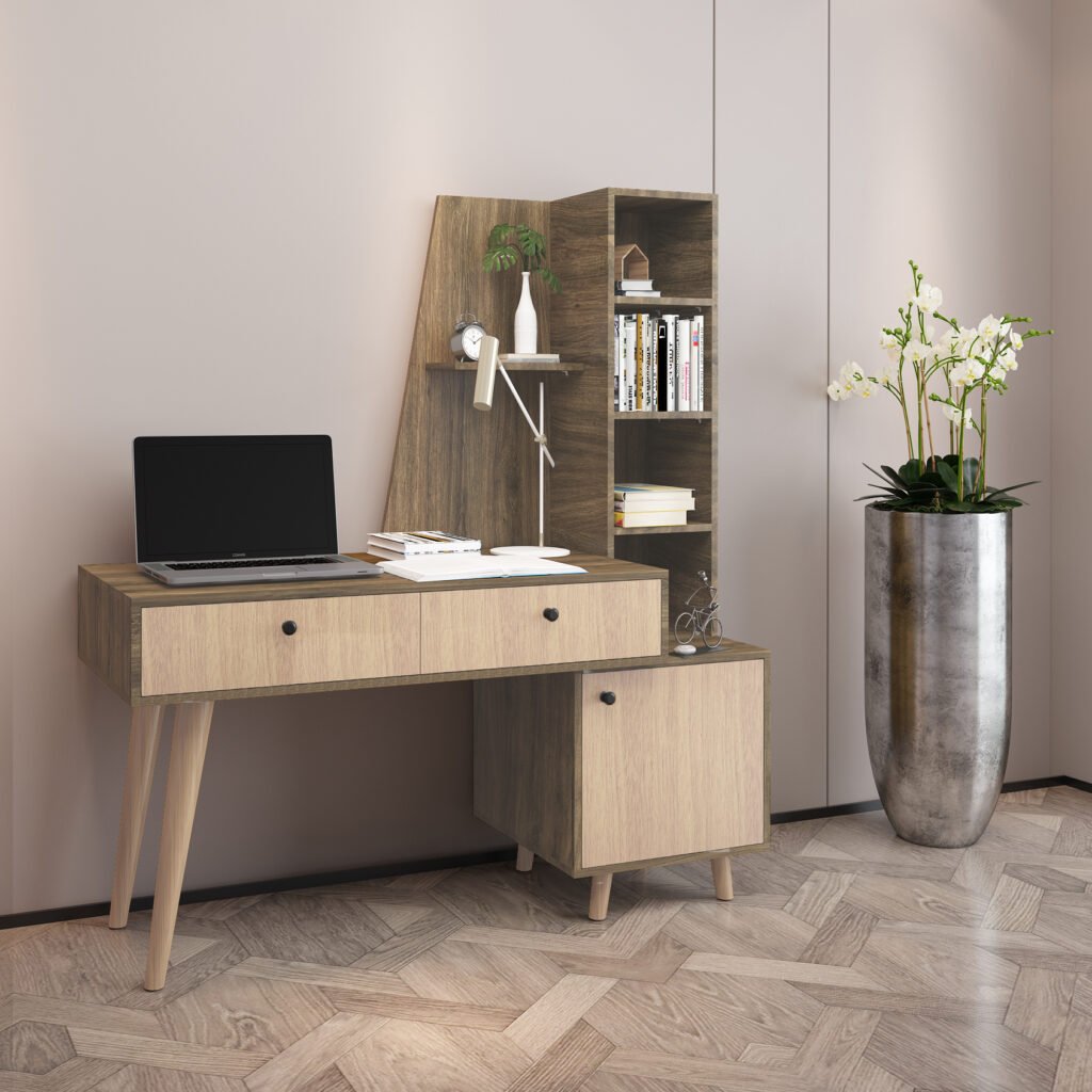 Shop Duocia Study Table with Cabinet & Storage | Computer Table Furniture